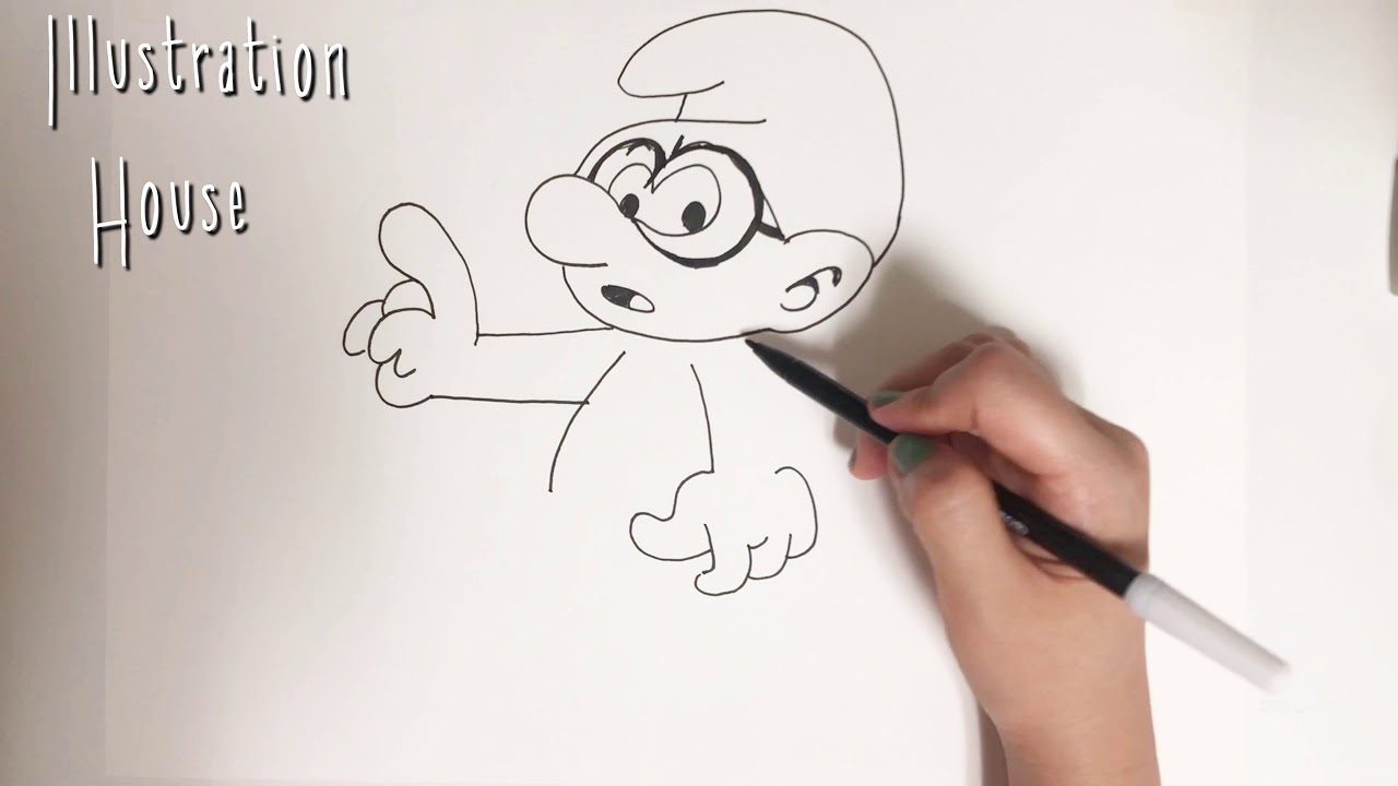 How to draw Brainy/똘똘이 스머프 그리기/Smurf - YouTube