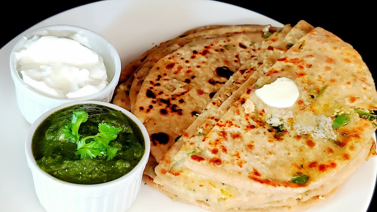 पनीर परांठा रेसिपी | Capsicum (Bell peppers) Paratha | Paneer stuffed ...