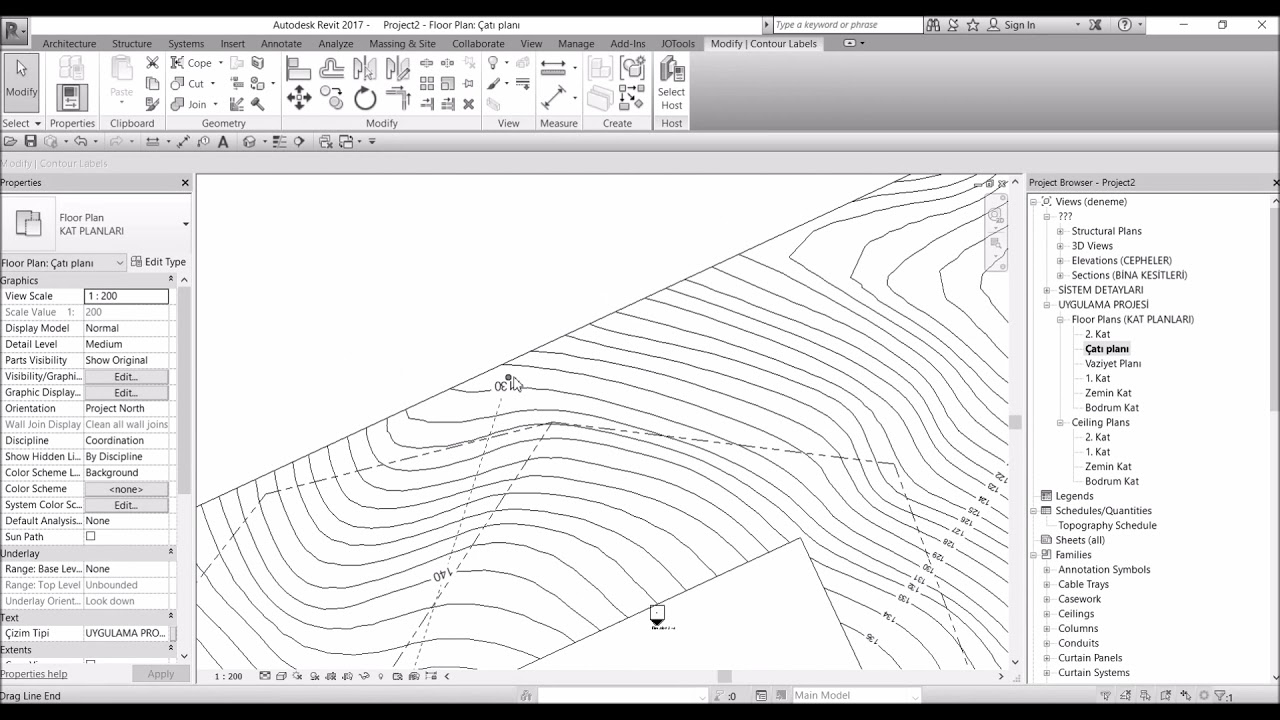 Arazi Ders07 retaining wall contour lebel - YouTube