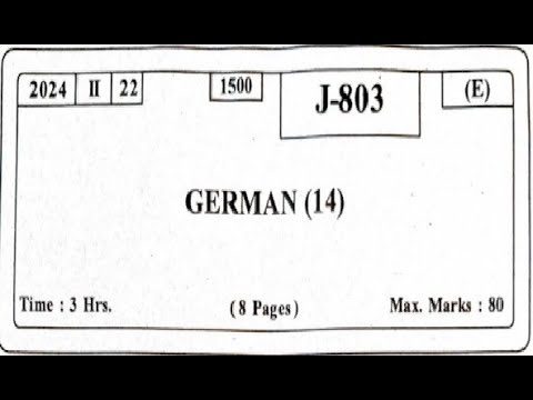 XII HSC FEBRUARY 2024 German Question Paper #hsc #german # ...