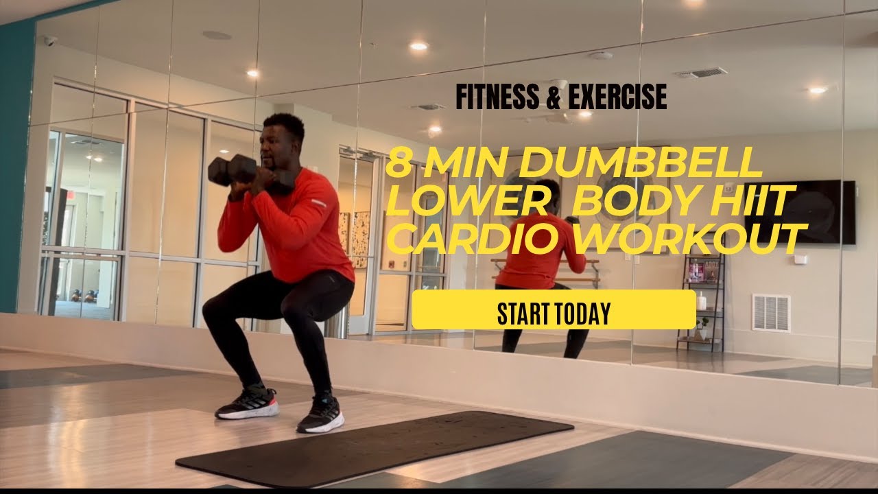 8 MIN DUMBBELL LOWER BODY HIIT CARDIO WORKOUT - YouTube