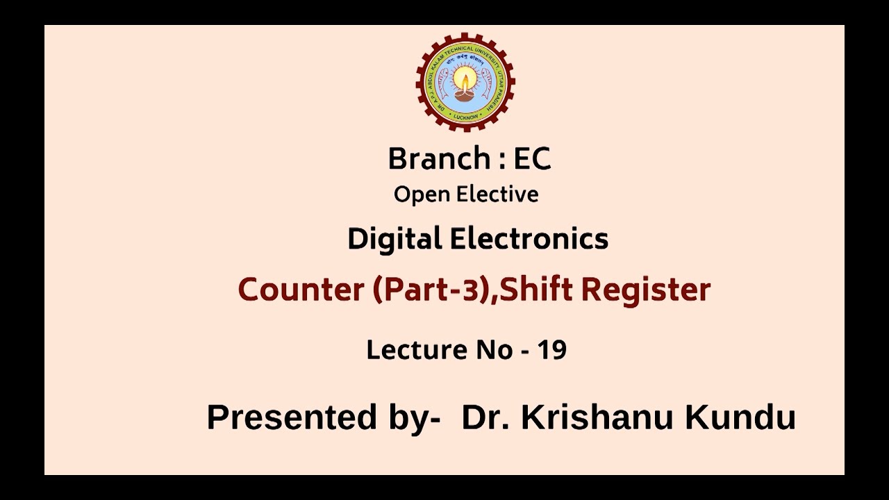 Digital Electronics | Counter Part-3, Shift Register | AKTU Digital ...