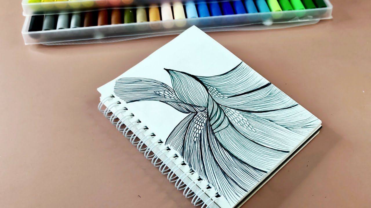 Relaxing Line Art Drawing | Mesmerizing Ink Sketch Tutorial 🎨🖋️ - YouTube