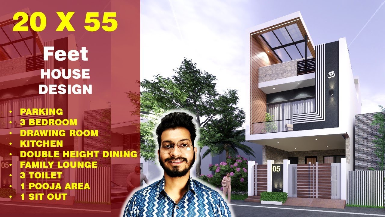 20X55 Feet, 120 Gaj. | 3BHK | CENTRAL COURTYARD (O.T.S.) | 20X55 Feet ...