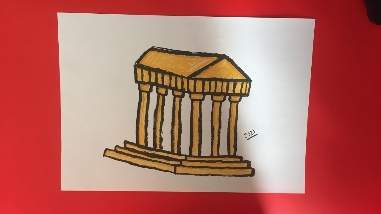 How to Draw a Greek Temple - YouTube