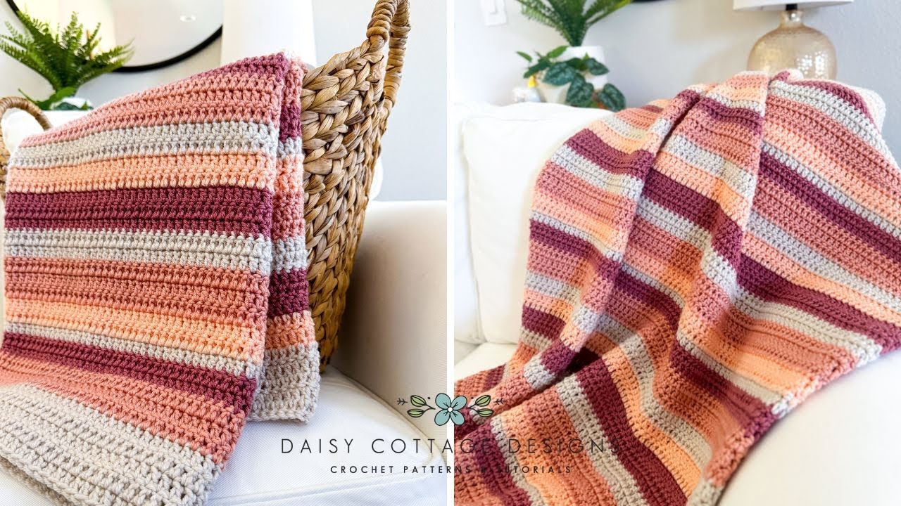 How to Make a Simple Crochet Blanket - The Sierra Sunset Throw - YouTube
