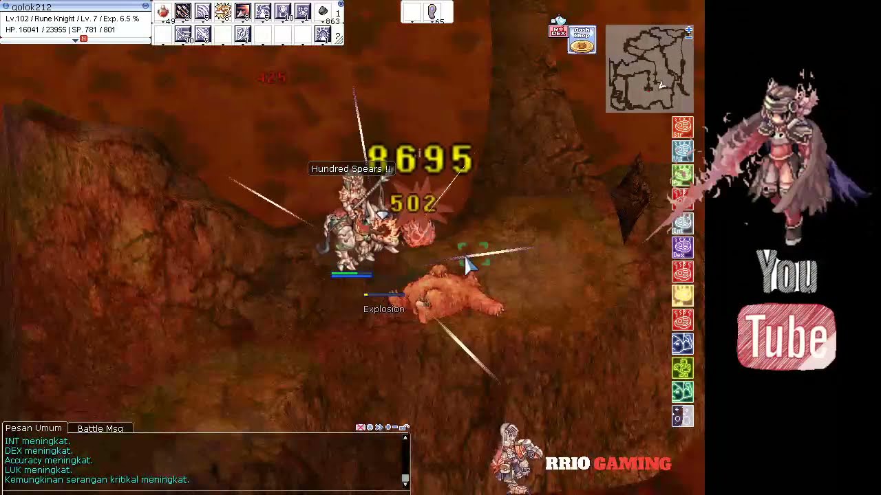 Rune knight hunting at magma dungeon ragnarok online - YouTube