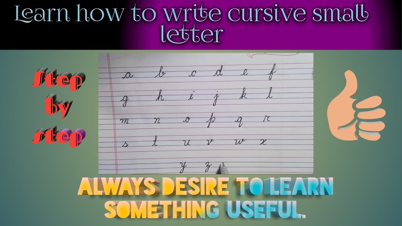 How to write cursive handwriting abcd, - YouTube