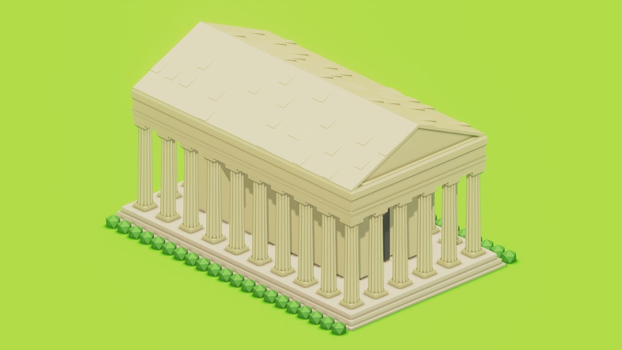 Low Poly Greek Temple Blender 2.8 - YouTube