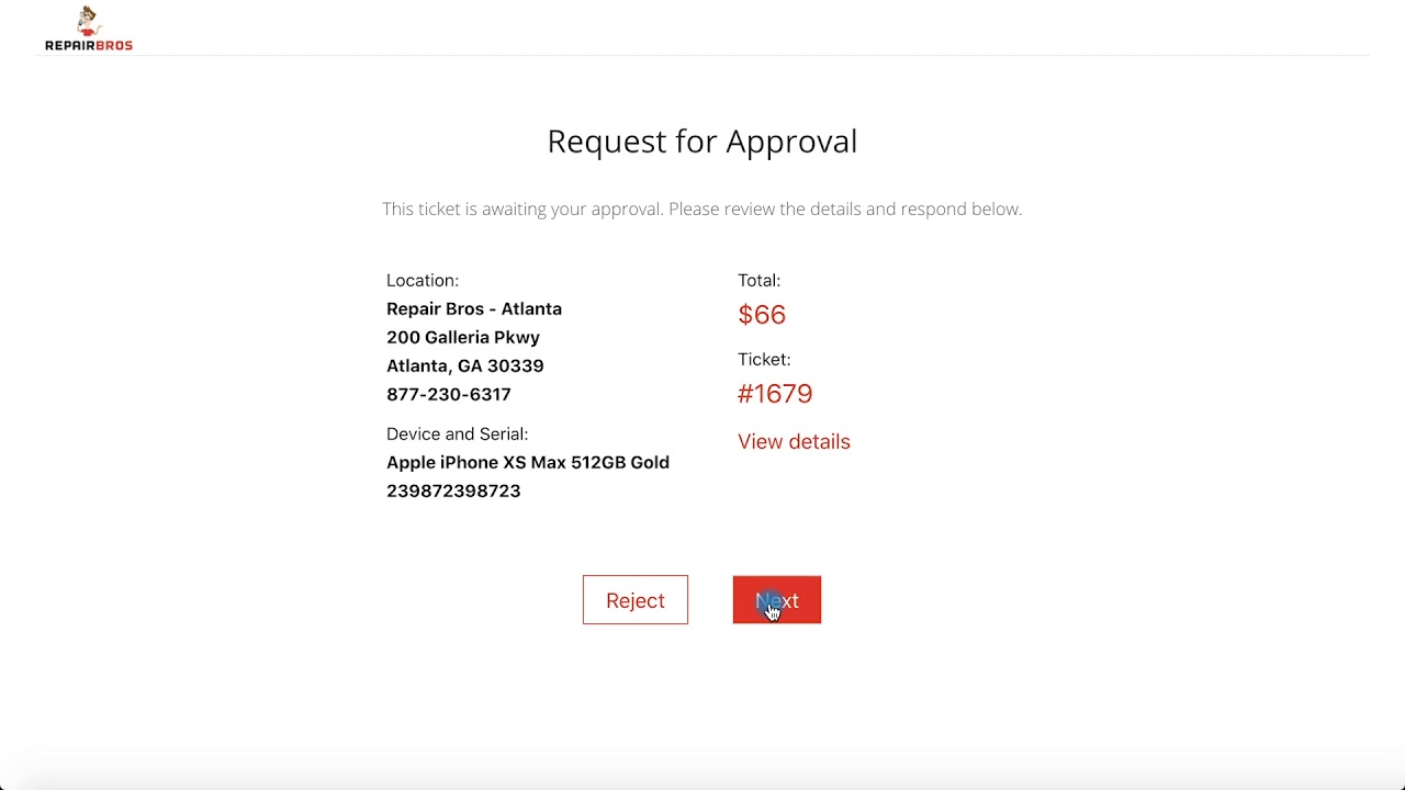How-To: Request an Approval from your customer online: RepairQ POS for ...