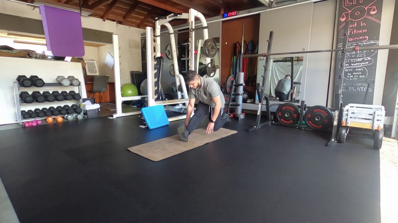 1/2 Kneel Hamstring Stretch (leg crossed) - YouTube