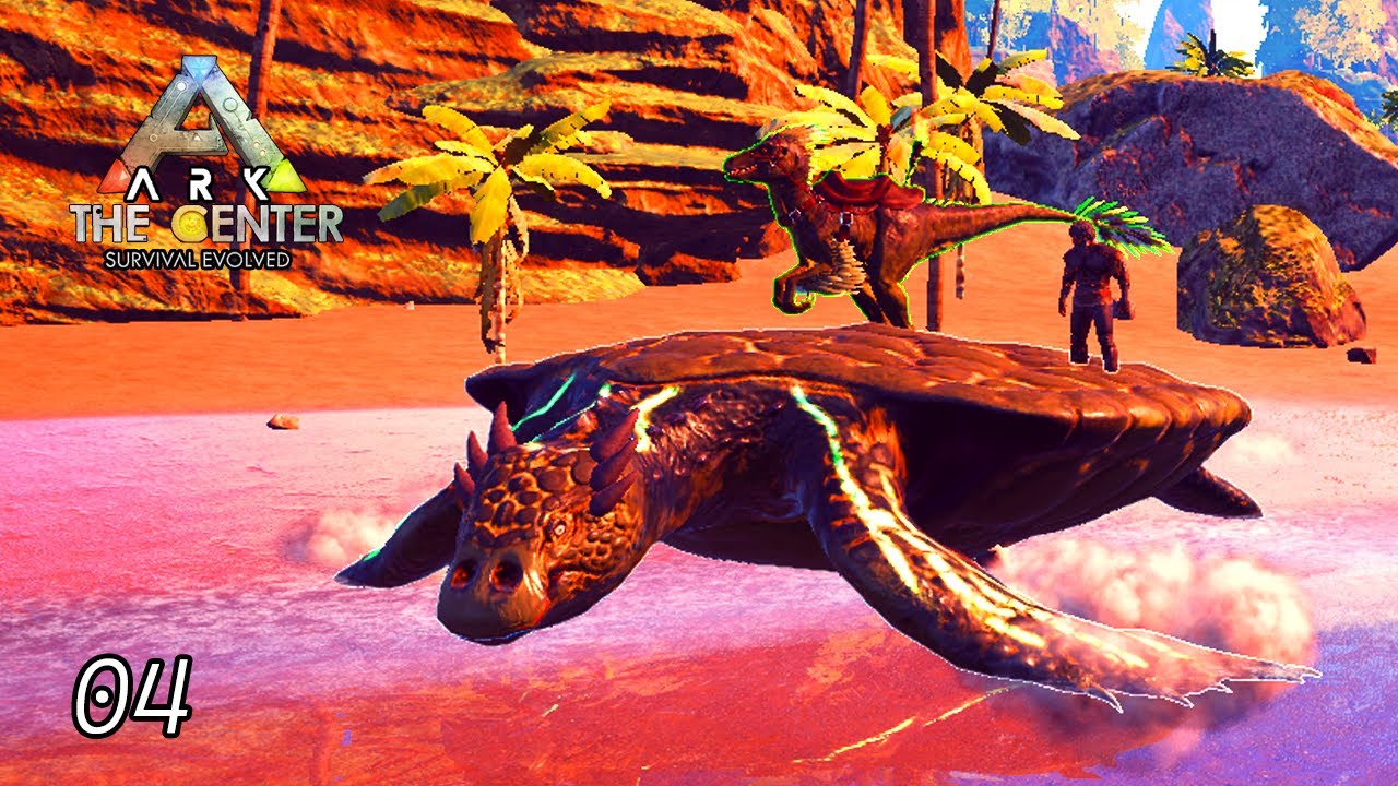 We finally tamed this Flat Shell Turtle - Henodus | ARK The Center #4 ...