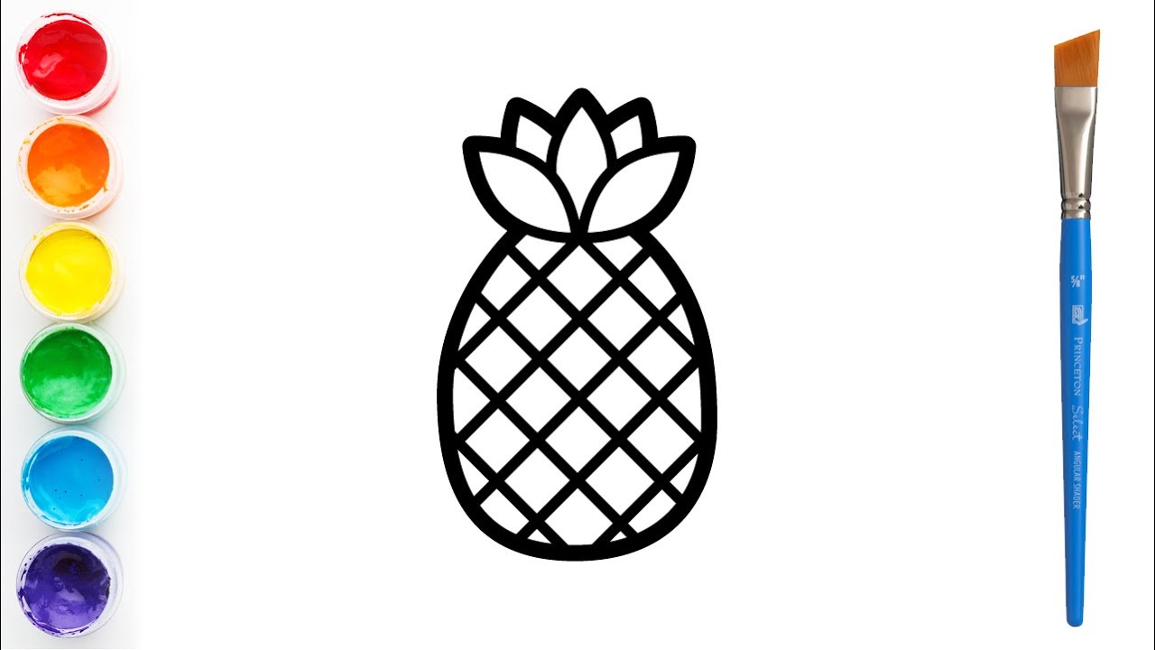 Pineapple 🍍 Drawing, Painting and Coloring for kids and toddlers | Draw ...