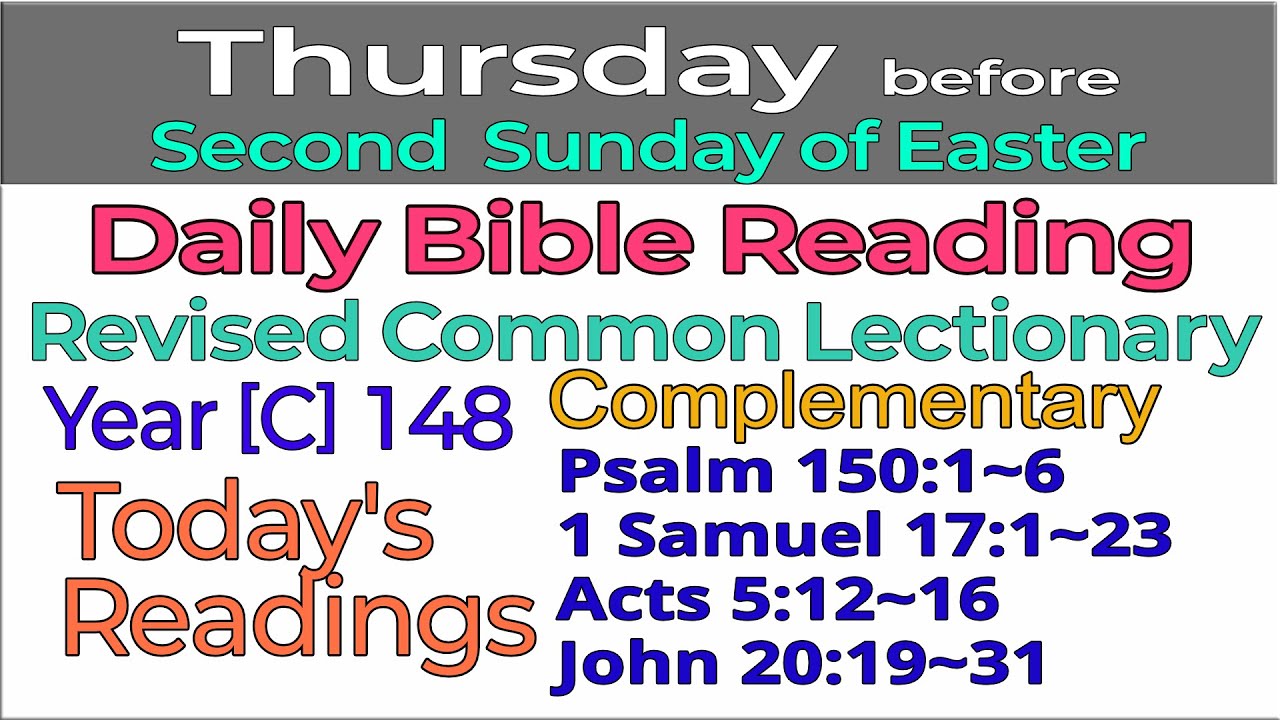 2025.April 24. THURSDAY, before Secon Sunday of Easter: Revised Common ...