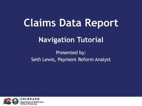Claims Data Report Navigation Tutorial - YouTube