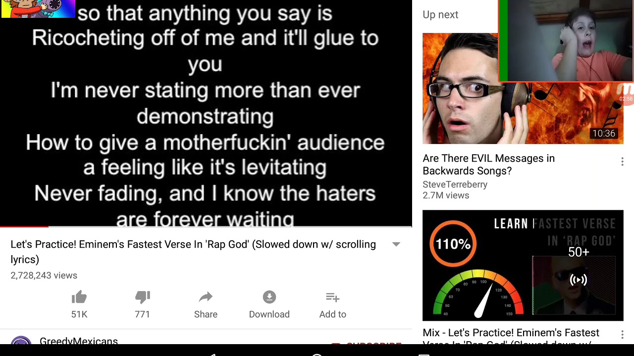 How to sing rap God the fast part - YouTube