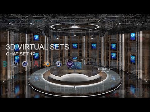 Virtual TV Studio Chat Set 17