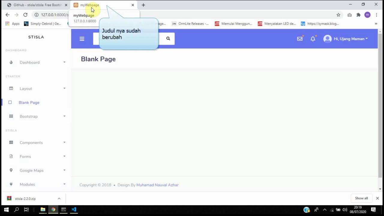 5# Integrasi Templet admin Stisla - YouTube