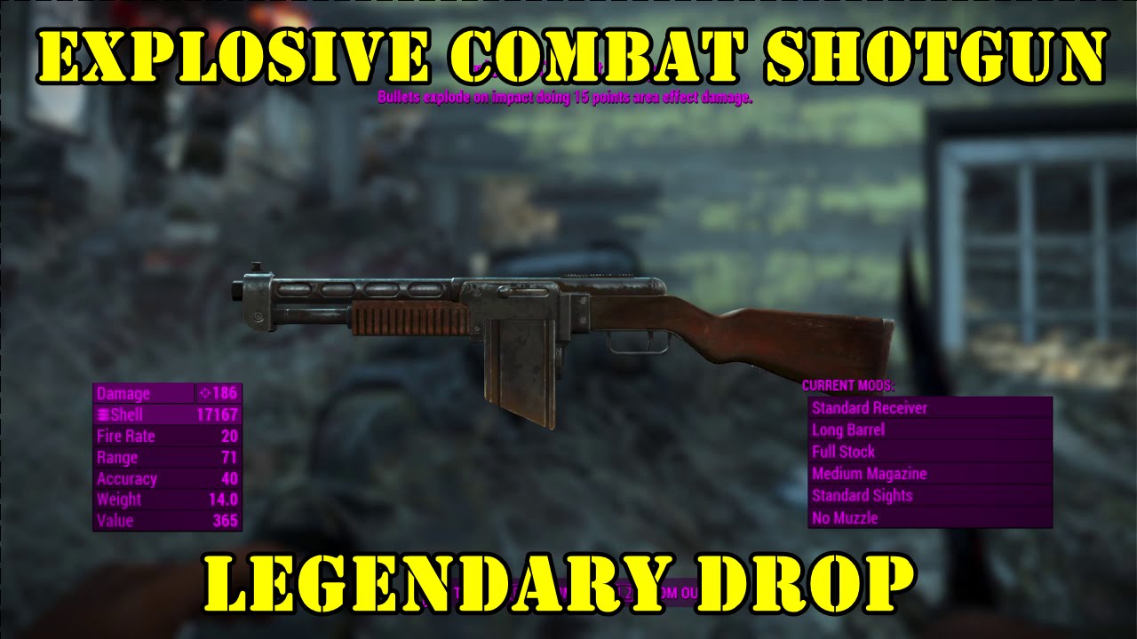 Fallout 4: Explosive Combat Shotgun Drop - YouTube