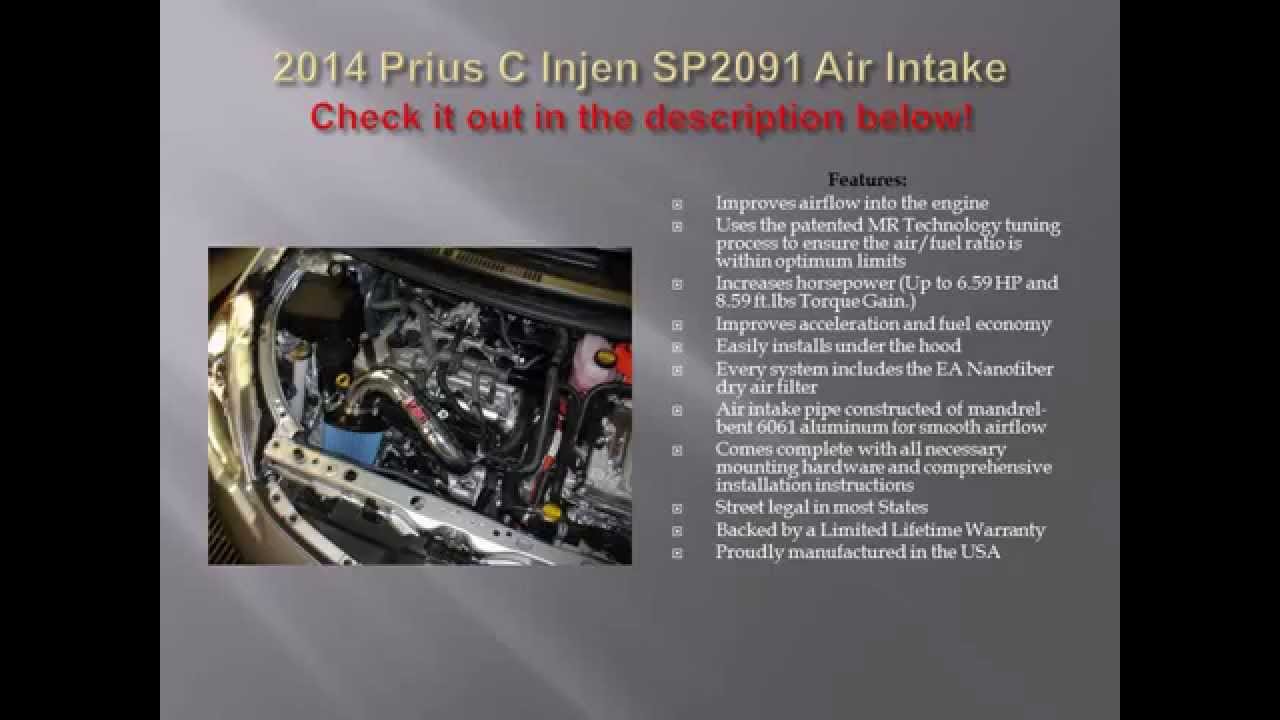 2014 Prius C Injen SP2091 Air Intake System - YouTube