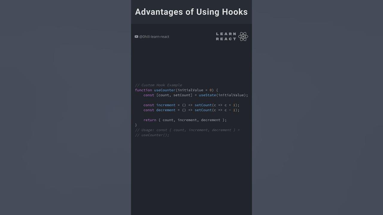Advantages Of Using Hooks In React Coding Reactfrontend Programming Reactnative React Youtube