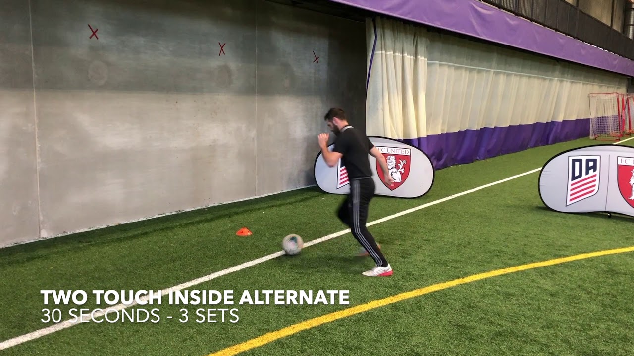 Wall Exercise Two Touch Alternate Inside - YouTube