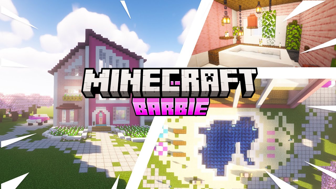 I built a Barbie Dream house in Minecraft💖 (with DOWNLOAD) - YouTube