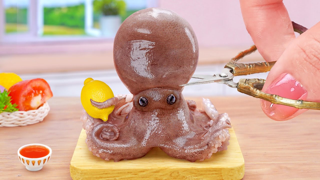 Best Of Korean Food 🐙 How To Make Tasty Miniature Grill Baby Octopus ...