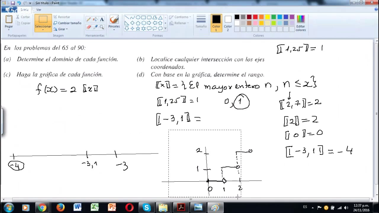 Gráfico dominio y rango de funcion parte entera de x - YouTube