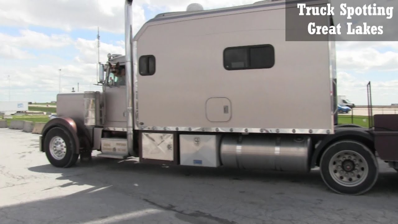 Tan Peterbilt With Huge Sleeper At Iowa 80 Truck Stop - YouTube