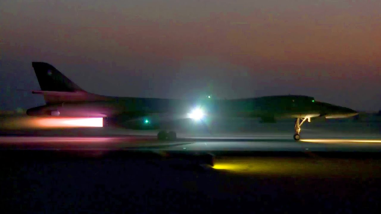 B-1 Bomber Night Takeoff - YouTube
