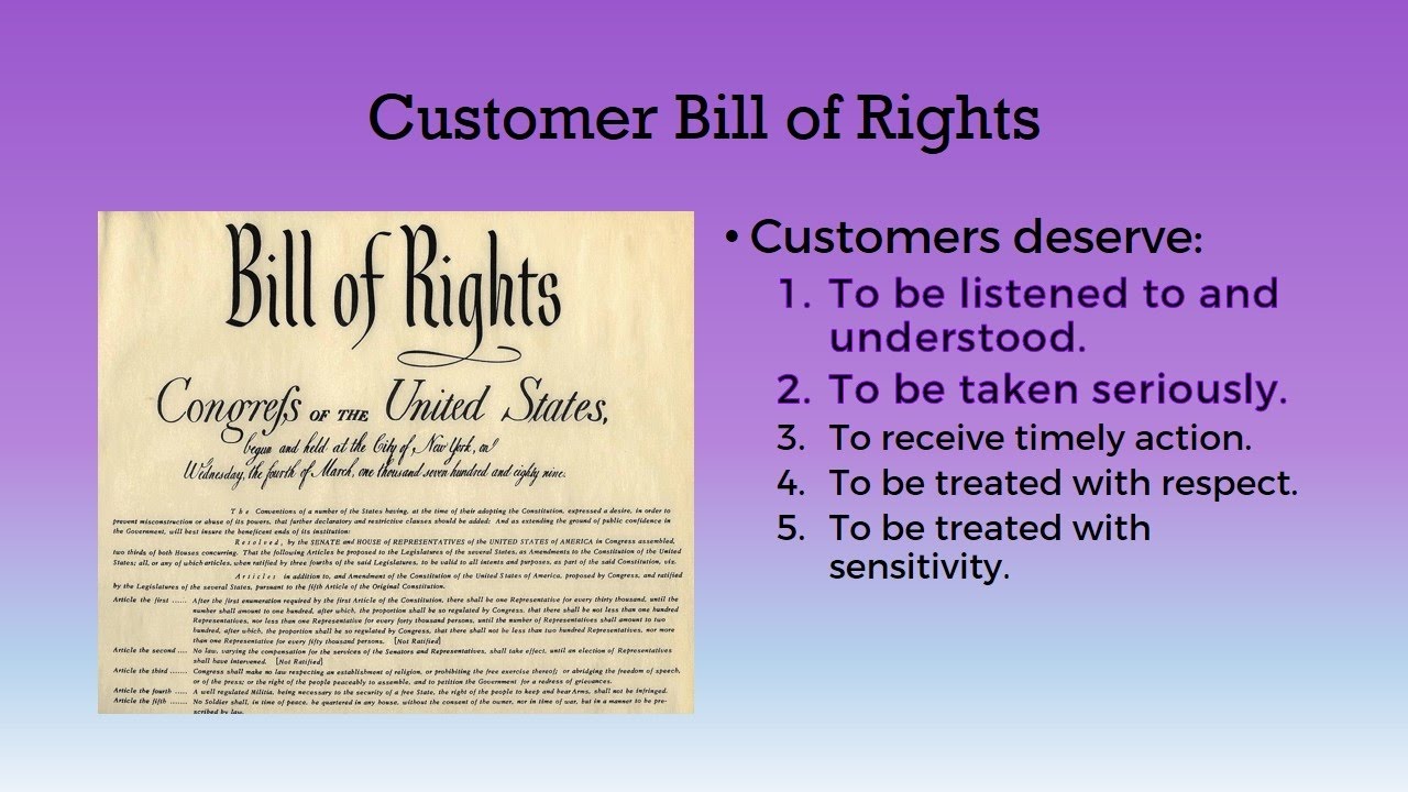 Customer Bill of Rights: Understanding - YouTube