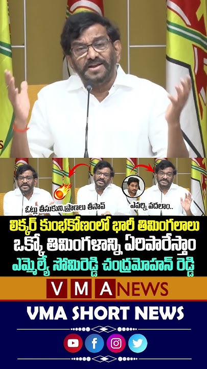 ఒక్కో తిమింగళాన్ని ఏరిపారేస్తాం.. | MLA Somireddy Chandramohan Warning To YS Jagan | Tdp | VMA ...