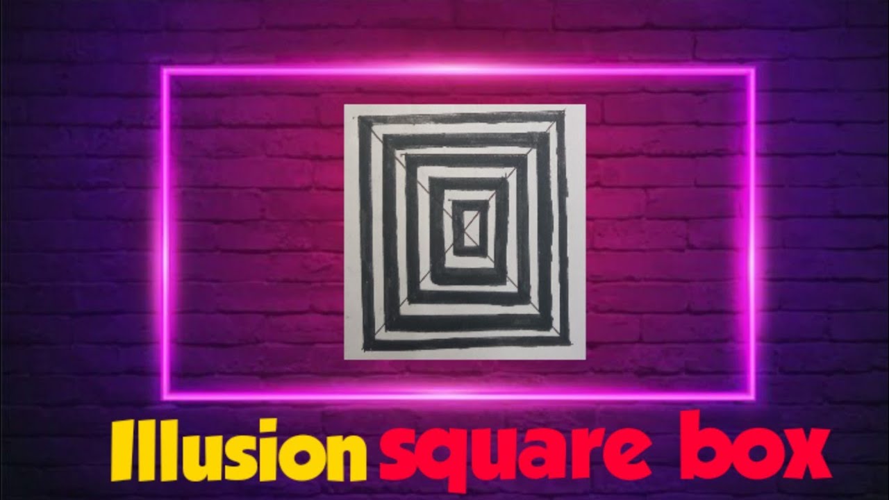 How to draw optical illusion square box drawing easy - YouTube