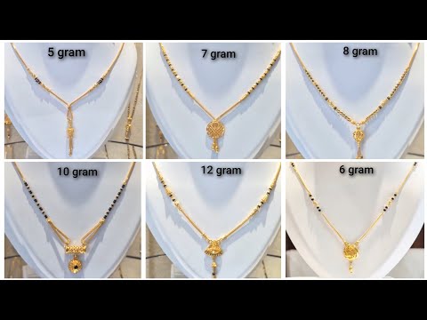 Latest gold short mangalsutra designs with weight and price || short mangalsutra designs in gold.