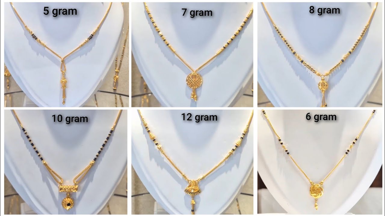 Latest gold short mangalsutra designs with weight and price || short ...