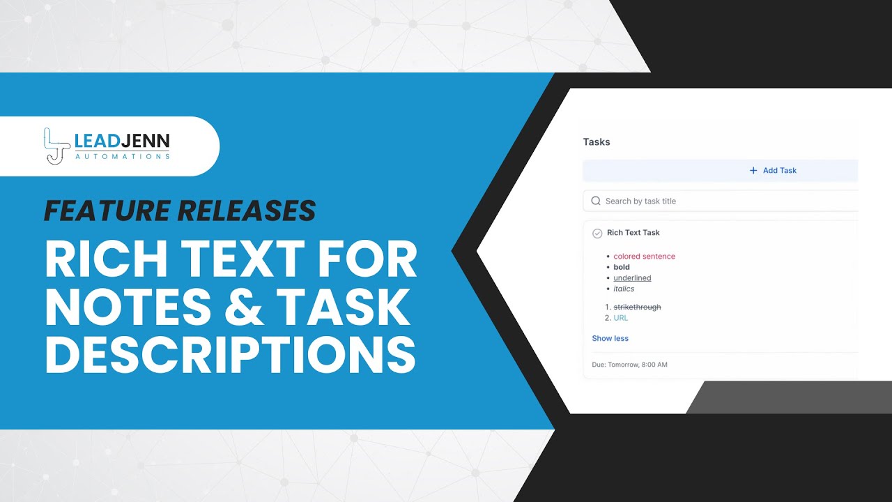 Rich Text for Notes & Task Descriptions - YouTube