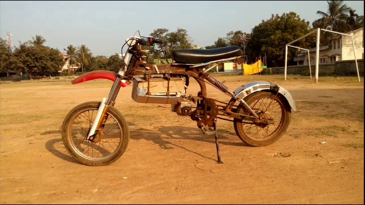 How to make Electric Motoped Bike 48v 750w Top speed 60km (India) - YouTube