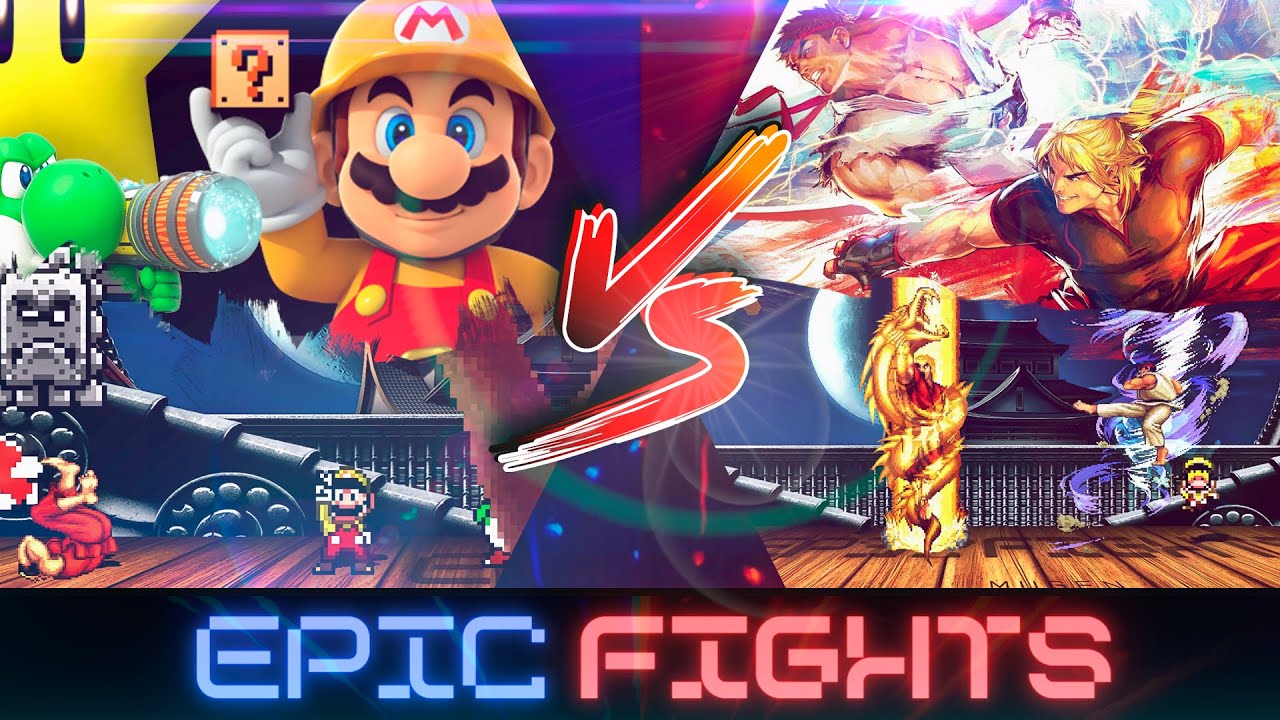 [Epic Fights] - SUPER MARIO (MAKER) vs RYU & KEN! Best Fun Multiverse ...