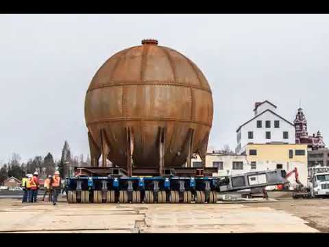 Spherical Tank moving by SPMT - YouTube