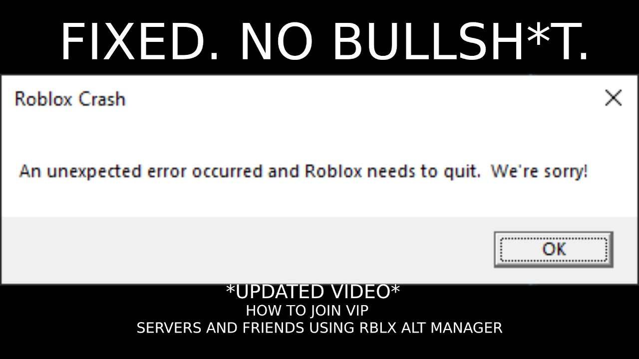 *UPDATED VIDEO* how to fix roblox unexpected error. (JOIN VIP SERVERS ...