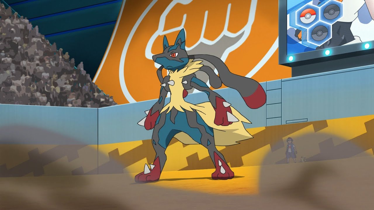 Ash's Mega Lucario Moves! - YouTube