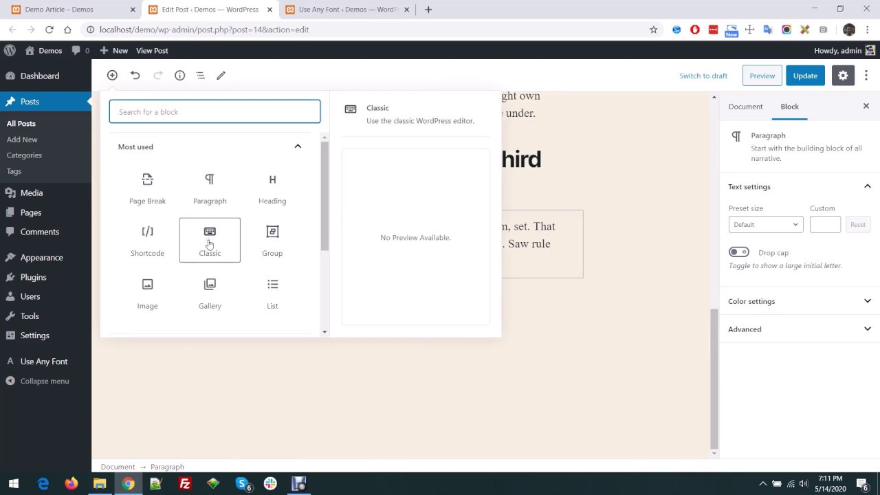 Use Any Font : Use Custom Fonts in Gutenberg Wordpress Editor - YouTube
