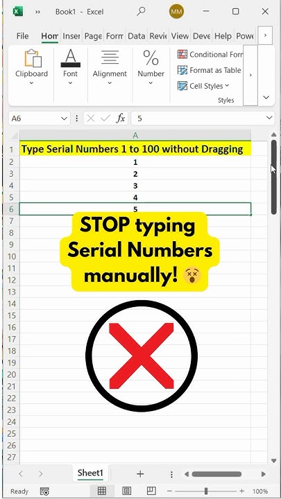 STOP typing serial numbers manually! 😵Excel does it instantly with one formula! #excelshorts # ...
