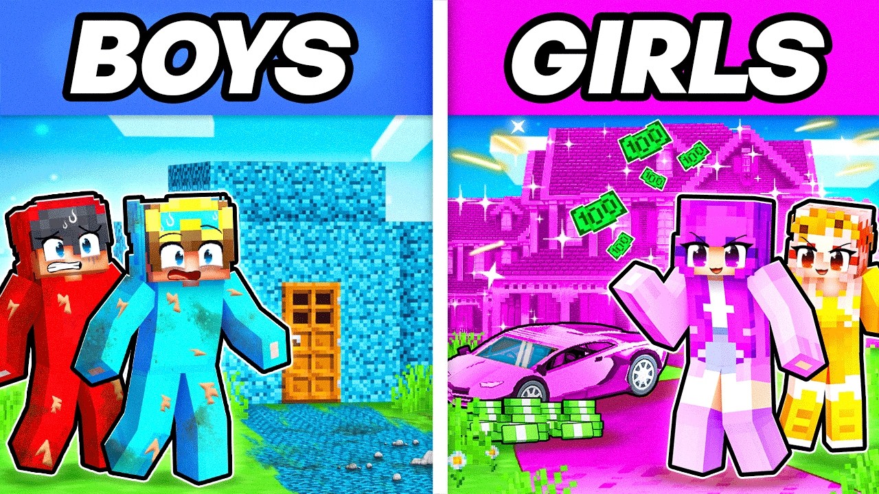 BOYS vs GIRLS MILLIONAIRE House Battle In Minecraft! - YouTube