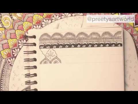 How to draw border designs ( Step by step Art tutorial) - YouTube