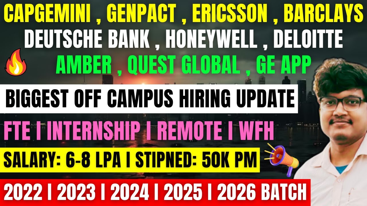 Biggest Hiring | Capgemini New Hiring | OFF Campus Drive | Freshers ...