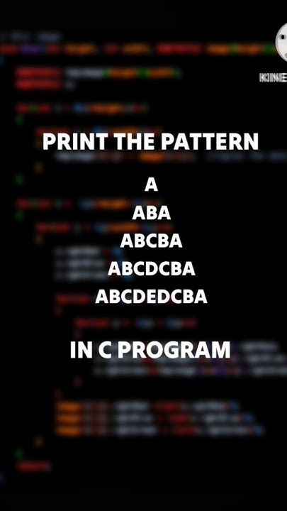 Print The Pattern Cprogramming Programming Cpattern Ccode Youtube