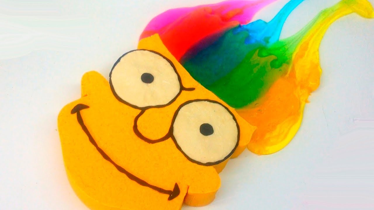 What is in BART SIMPSON HEAD Learn colors with slime - YouTube