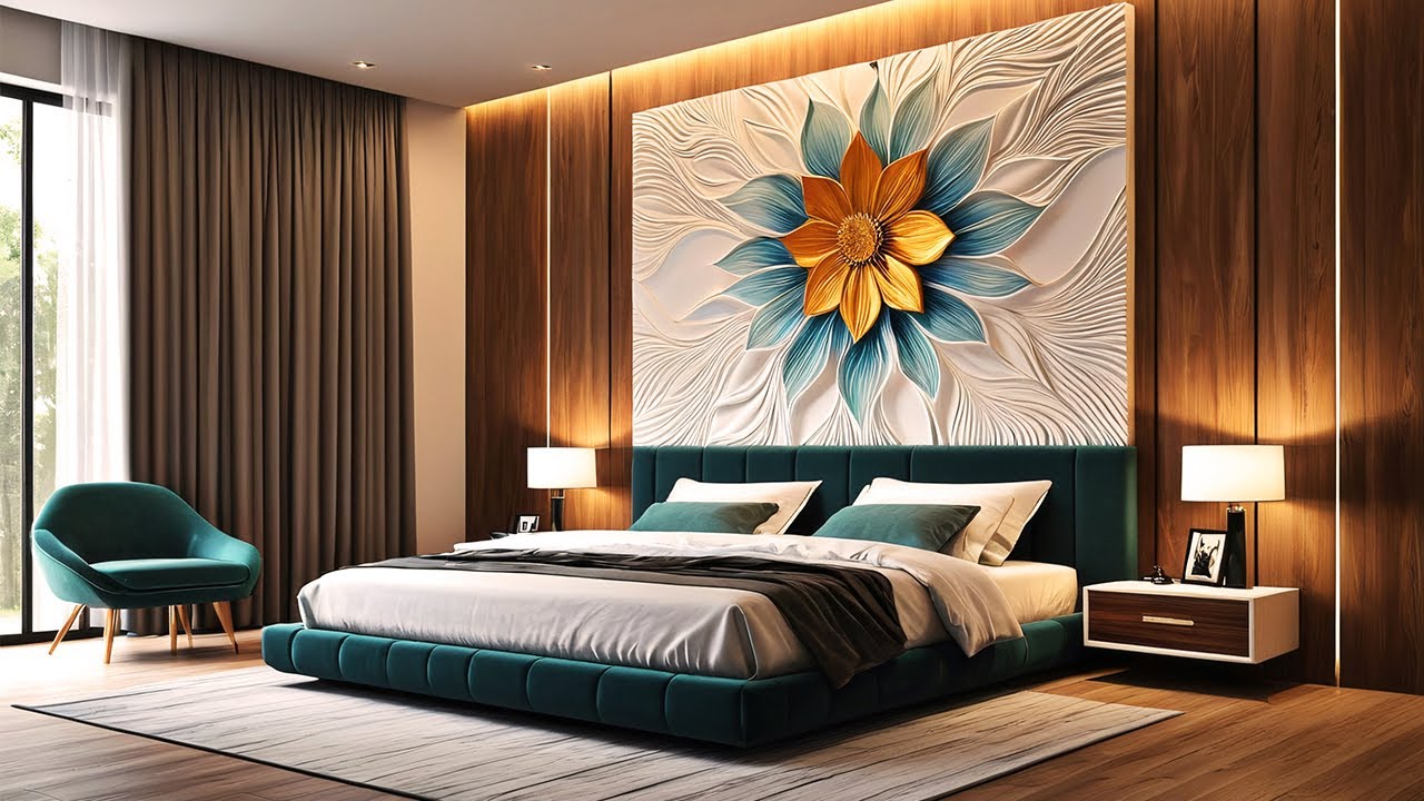 300+ Modern Wall Panel Design For Bedroom 2025 | Elegant Bed Back Wall ...